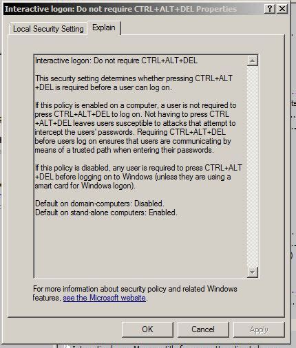 Enable CTRL ALT DEL Log In Windows 7 Forums