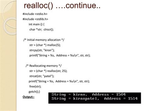 Dynamic Memory Allocation In C Language Pptx