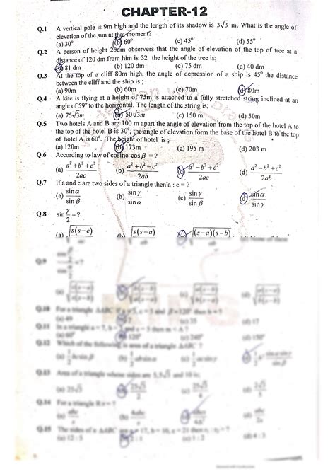 SOLUTION Chapter 12 Math Class 11 Ecat Kips Mcqs Past Papers Studypool