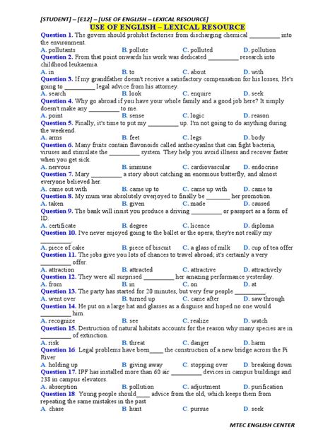 Lexical Choices An Analysis Of Word Selections In An English Language