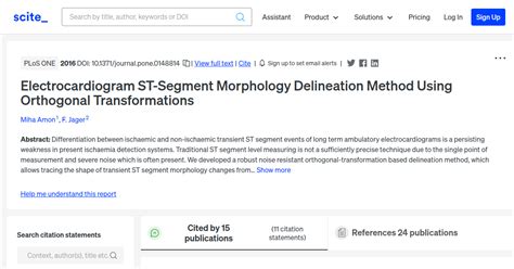 Electrocardiogram St Segment Morphology Delineation Method Using Orthogonal Transformations Electrocardiogram St Segment Morphology Delineation Method Using Orthogonal Transformations
