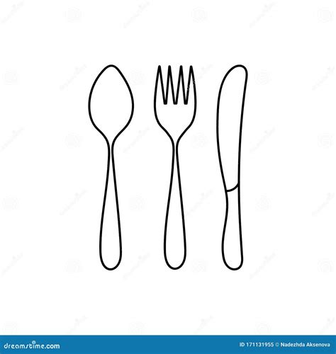 Conjuntos De Cubiertos Cuchara Tenedor Y Cuchillo Aislados En Un