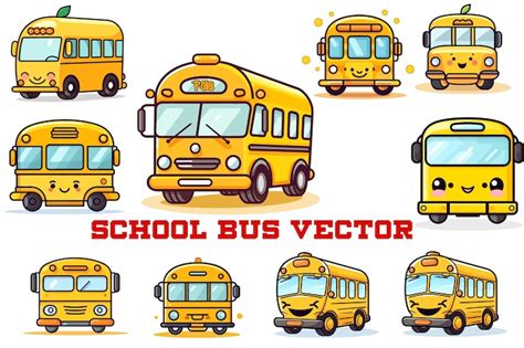 Premium Vector School Bus 10 Eps Vector Files School Bus Bus Vector