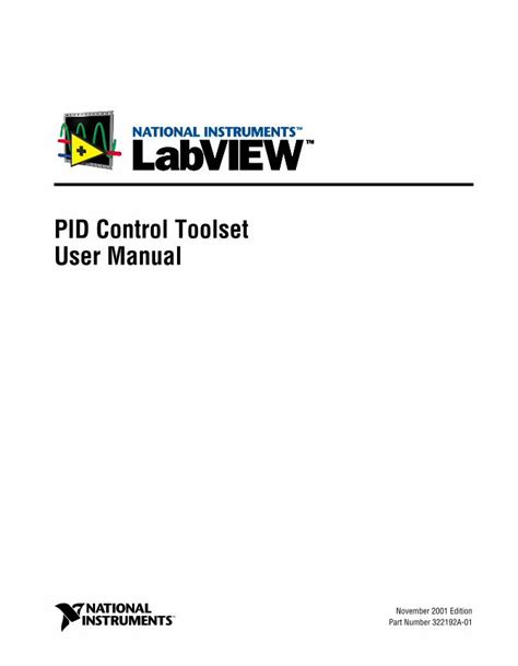Pdf Ebook Labview Pid Control Toolset User Manual 112001