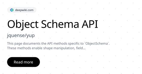Object Schema Api Jquenseyup Deepwiki