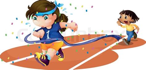 Girls On A Race Track Stock Vector Colourbox