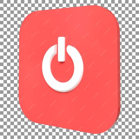 Premium Psd Power Onoff 3d Switch Rendering Red And White Power Button For Web App
