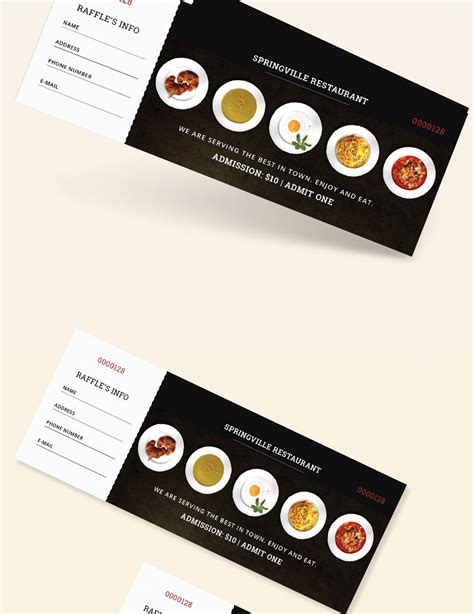 Meal Ticket Template Download In Word Illustrator Psd Apple Pages