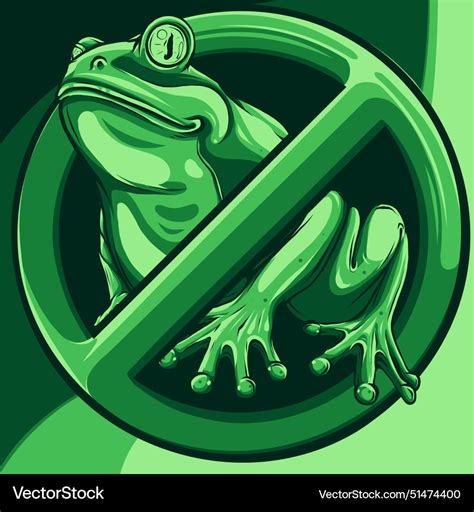 Stop Frog Forbidden Red Road Sign Ban Toad Vector Image