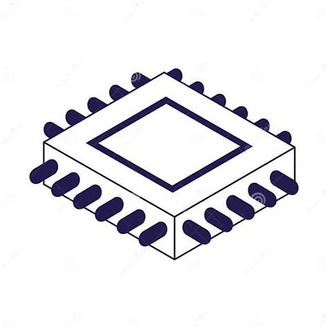 Icône De Puce électronique Conception à Plat Illustration De Vecteur