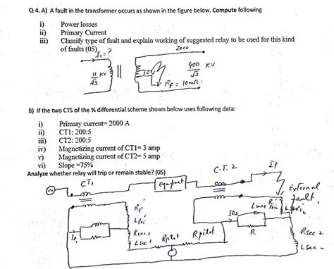 Solved Q4 A A Fault In The Transformer Occurs As Shown In Chegg Com