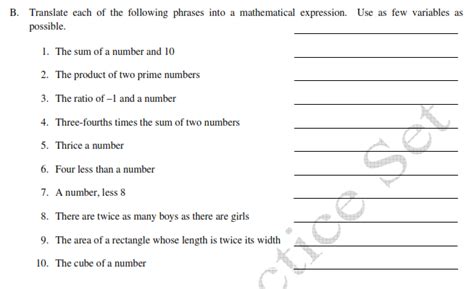 solved b translate each of the following phrases into a