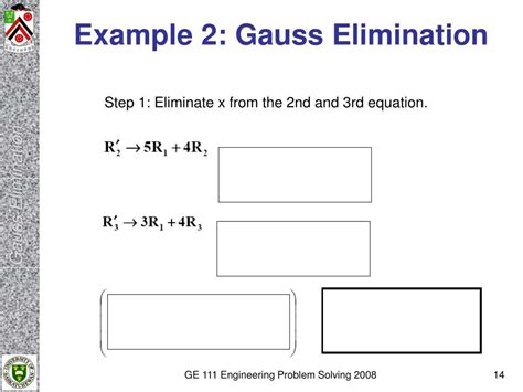 PPT GAUSS ELIMINATION AND GAUSS JORDAN ELIMINATION PowerPoint Presentation ID