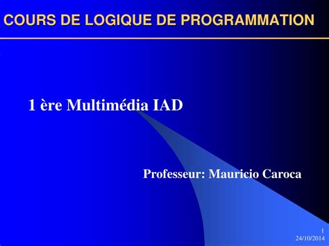 Ppt Cours De Logique De Programmation Powerpoint Presentation Free