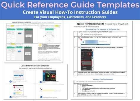 Quick Reference Guide Templates Visual How To Instructions For
