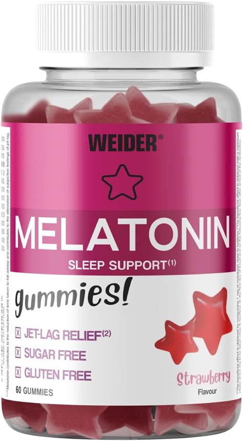Weider Melatonin Gummies 60 Gommes Goût Fraise1 Mg De Mélatonine