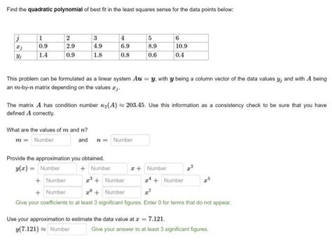 Find The Quadratic Polynomial Of Best Fit In The