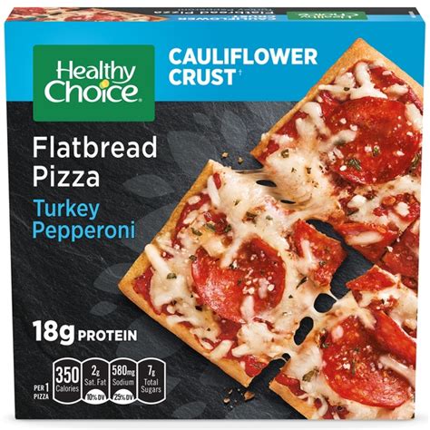 New Healthy Choice Turkey Pepperoni Cauliflower Crust Flatbread Pizza