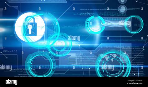 Composition Of Online Security Padlock Scopes Binary Code World Map
