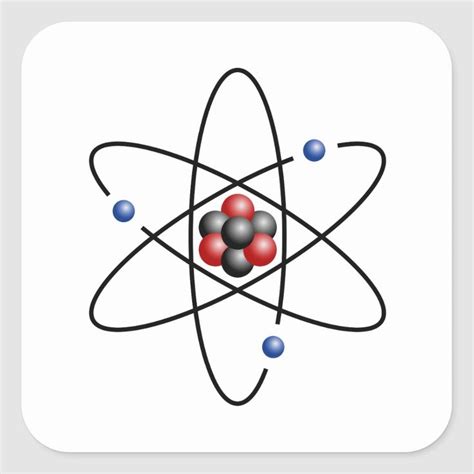 Lithium Atom Chemical Element Li Atomic Number Square Sticker Zazzle Atom Drawing Atomic