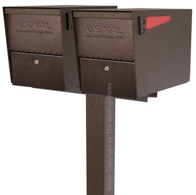 Mail Boss Package Master Locking Mailbox Dual Post