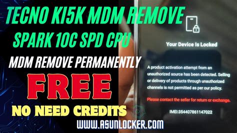 Tecno KI K Spark C MDM Remove Without Flash SPD CPU