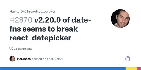 V2200 Of Date Fns Seems To Break React Datepicker · Issue 2870