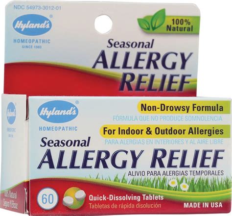 Hyland's Seasonal Allergy Relief -- 60 Tablets | Allergie symptome ...