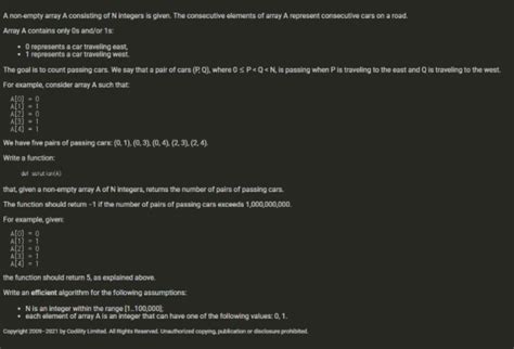 [codility5 lesson]passingcars python