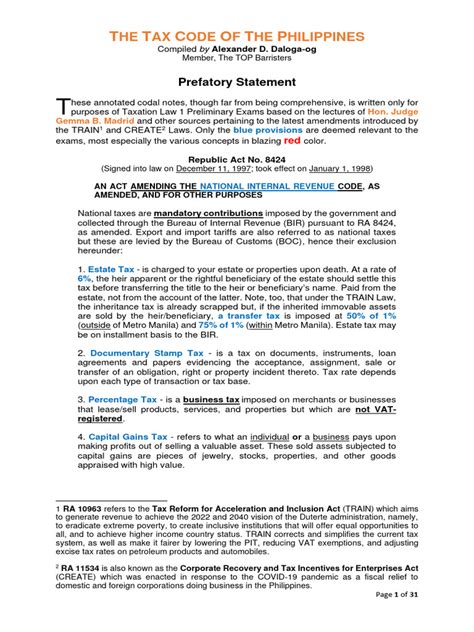 Tax Code Notations Part I Pdf Taxes Capital Gains Tax