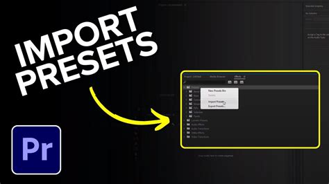 How To Import Presets Into Premiere Pro Youtube