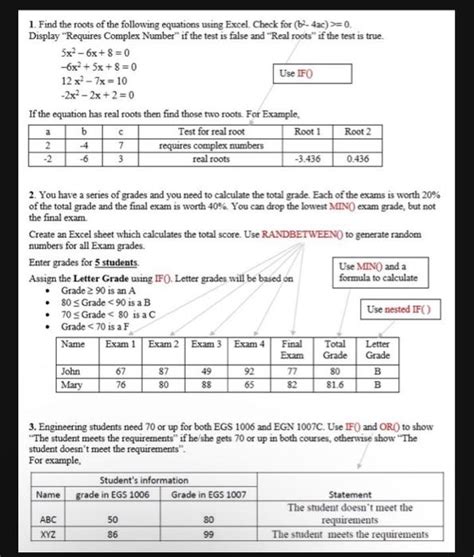 Solved Instructions 1 Open A New Excel Workbook 2 Solve