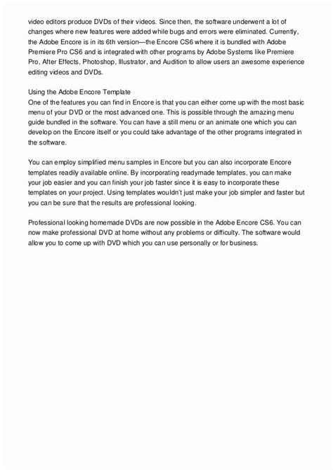 Encore Menu Template