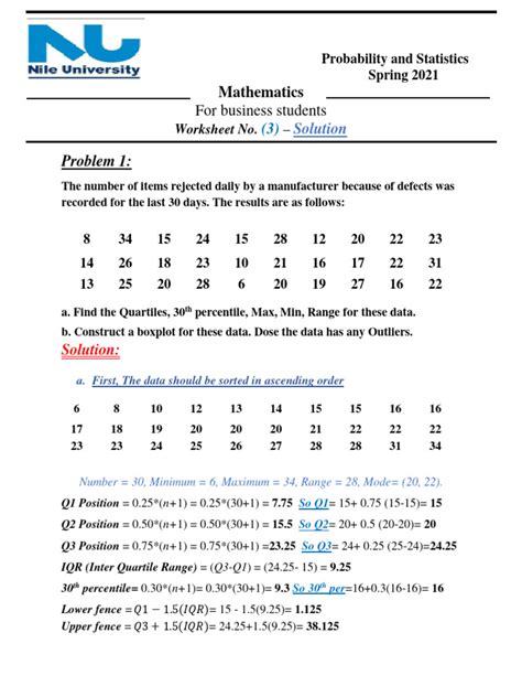 Worksheet 3 Solution Pdf Descriptive Statistics Statistics