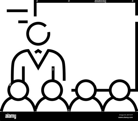 Lecture Line Icon Concept Sign Outline Vector Illustration Linear
