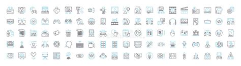 Audio And Video Market Vector Line Icons Set Audio Video Market Multimedia Sound Streaming