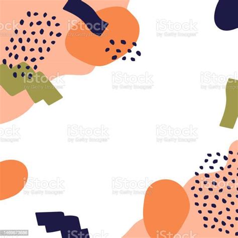 투명한 배경과 텍스트 또는 사진을 위한 장소가 있는 손으로 그린 추상 사각형 템플릿입니다 소셜 미디어 게시물에 대 한 파스텔 색상의 손으로 그린 벡터 템플릿 그리기에 대한