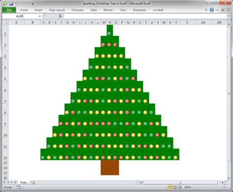 Sparkling Christmas Tree In Excel