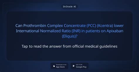 Can Prothrombin Complex Concentrate Pcc Kcentra Lower International