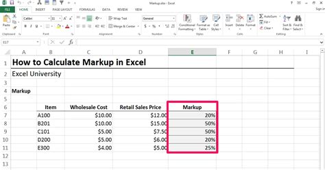 How To Calculate Markup Percentage In Excel Healthy Food Near Me
