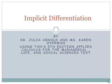 PPT Implicit Differentiation PowerPoint Presentation Free Download ID 5582506