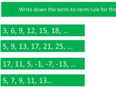 Nth Term For Linear Sequences Teaching Resources