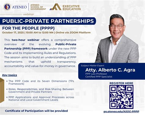 Webinar On Public Private Partnerships For The People Pppp Ateneo