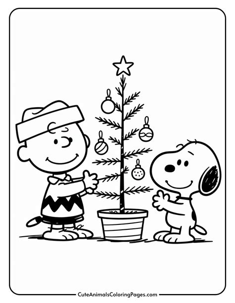 Snoopy Christmas Coloring Sider Charlie Brown Christmas Printable