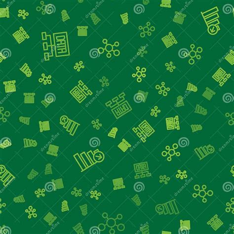 Set Line Data Analysis Financial Growth Decrease And Mind Map Infographic On Seamless Pattern