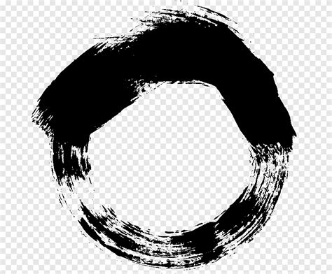 원형 브러쉬 획 잉크 흑백 Png Pngegg