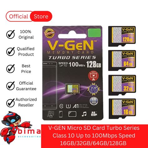 Jual Memory Card Vgen Micro Sd V Gen Original 8gb 16gb 32gb 64gb 128gb Class10 Turbo Maestro Cl6