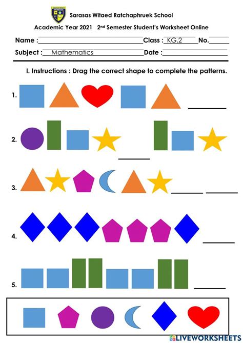 1626706 Patterns Marjvill Liveworksheets
