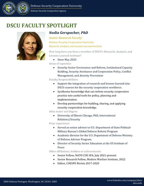 Dscufacultyspotlight Securitycooperation Dsca Dscu Team Defense Security Cooperation