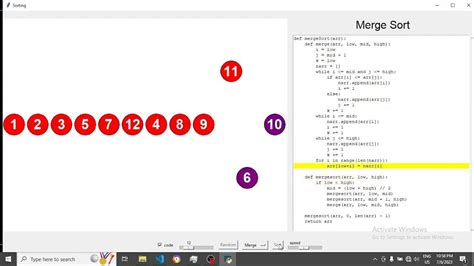Visualization Of Sorting Algorithms Python Tkinter Youtube